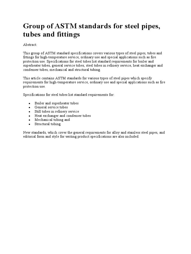 ASTM Standard For Pipe and Fitting | PDF | Pipe (Fluid Conveyance ...