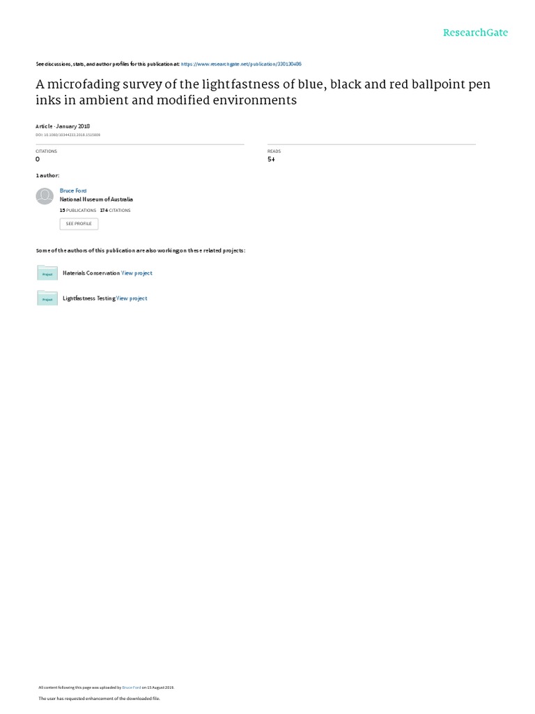 A Microfading Survey of The Lightfastness of Blue, Black and Red ...