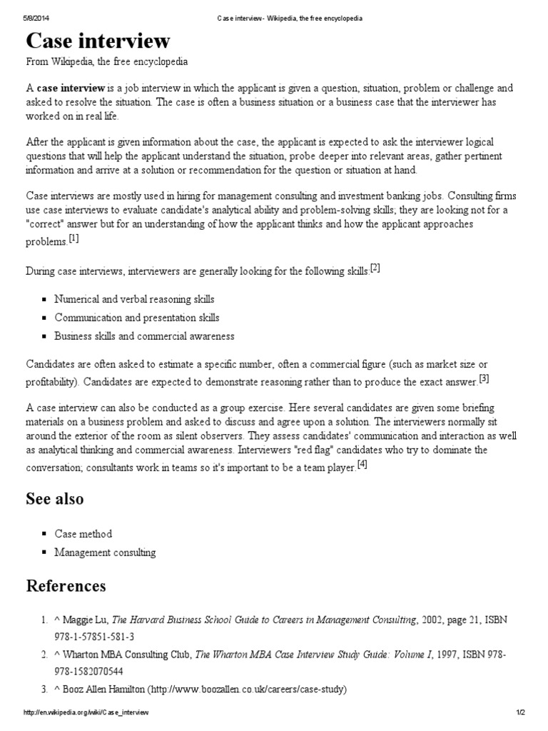 Case Interview | PDF | Cognition | Business