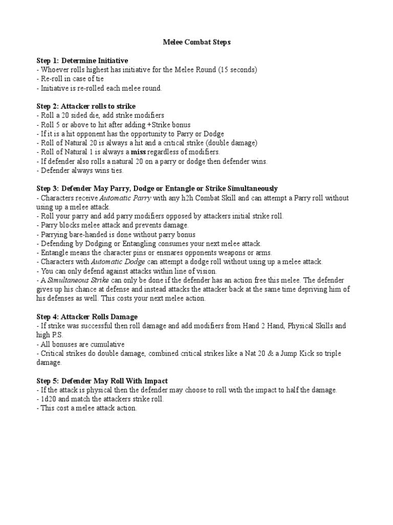 Rifts - Combat Rules | PDF | Missile | Defender (Association Football)