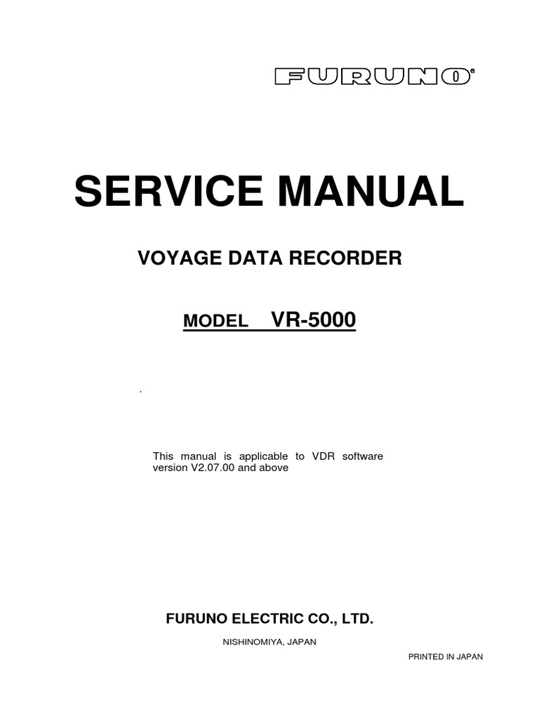 VR-5000 Service Manual Overview | PDF | Image Resolution | Booting