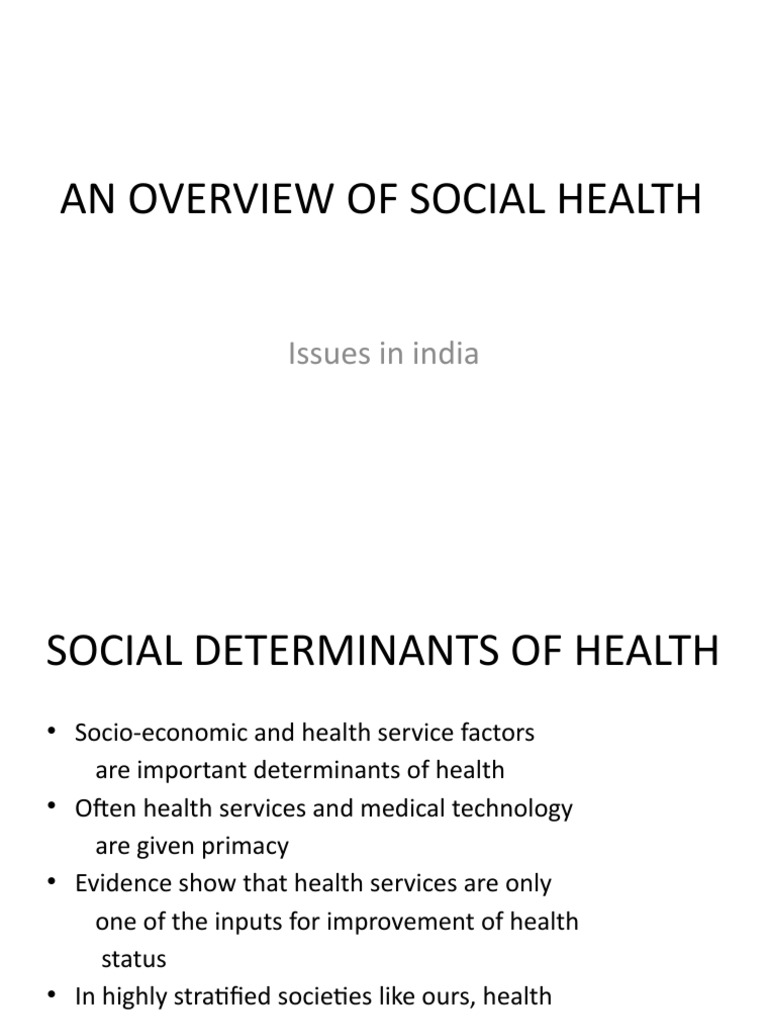 An Overview of Social Health | PDF | Social Science | Wellness