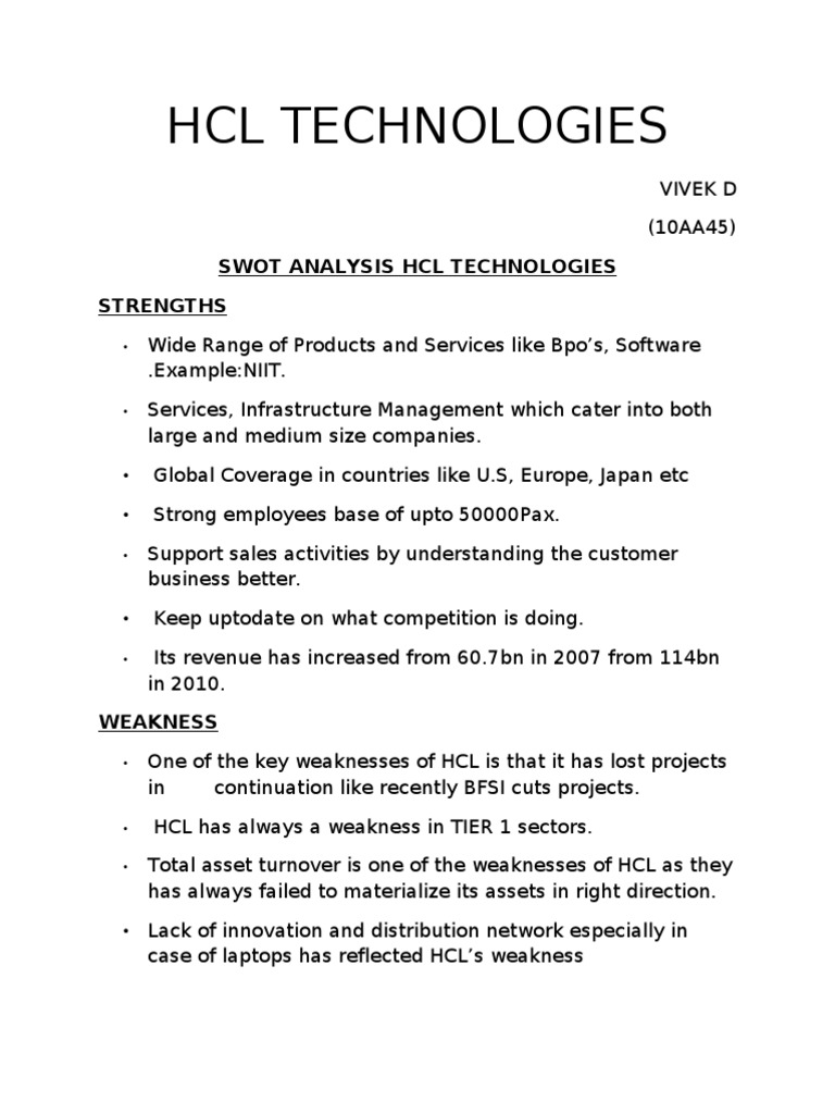 HCL Technologies | PDF | Lenovo | Mergers And Acquisitions
