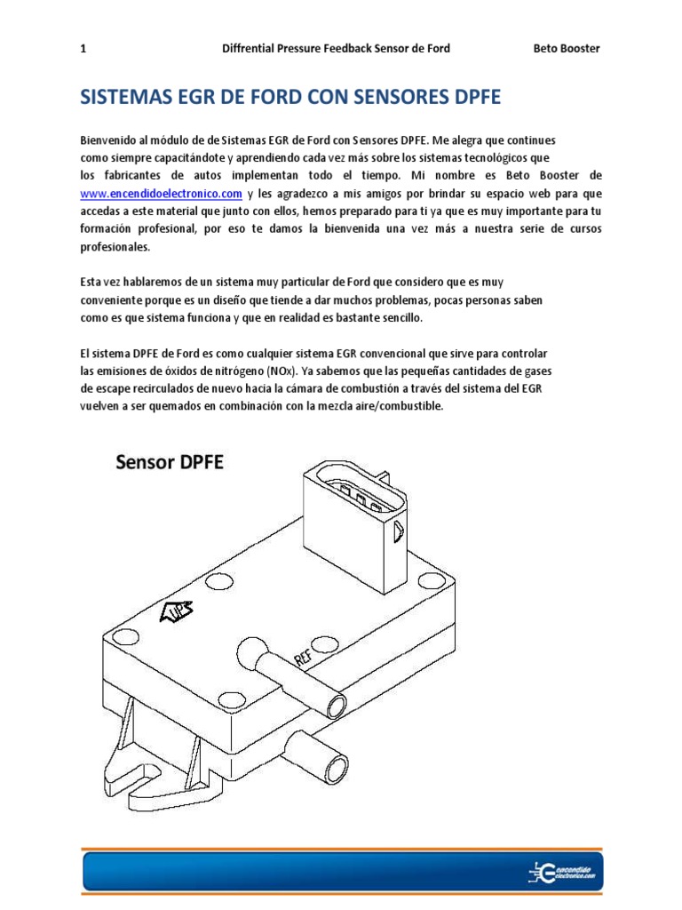 Sistemas EGR Ford Con Sensores DPFE PDF | PDF | Realimentación ...
