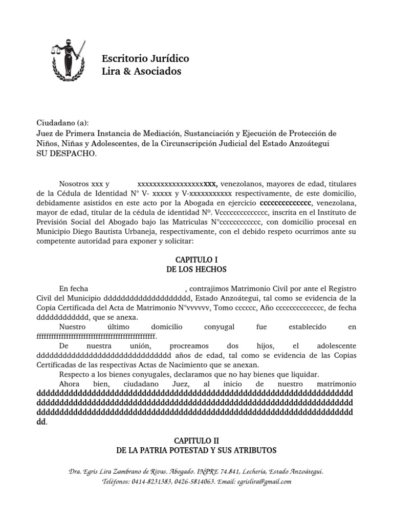 Modelo Div 693 Mutuo Consentimiento | Divorcio | Ley constitucional