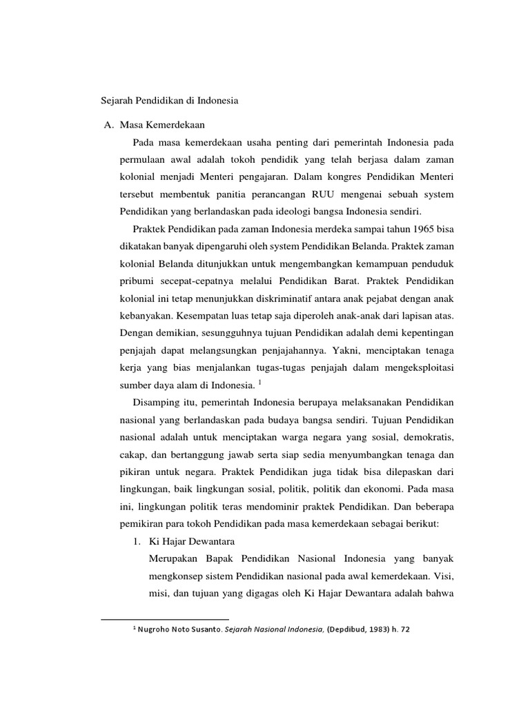 Sejarah Pendidikan Di Indonesia | PDF