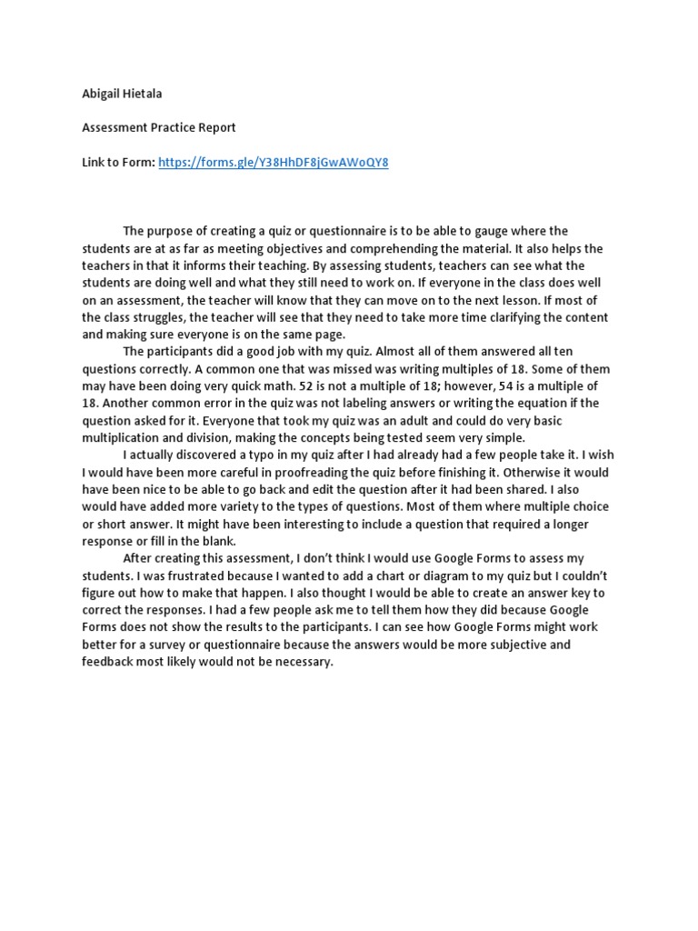 Assessment Practice Report | PDF | Career & Growth | Self-Improvement