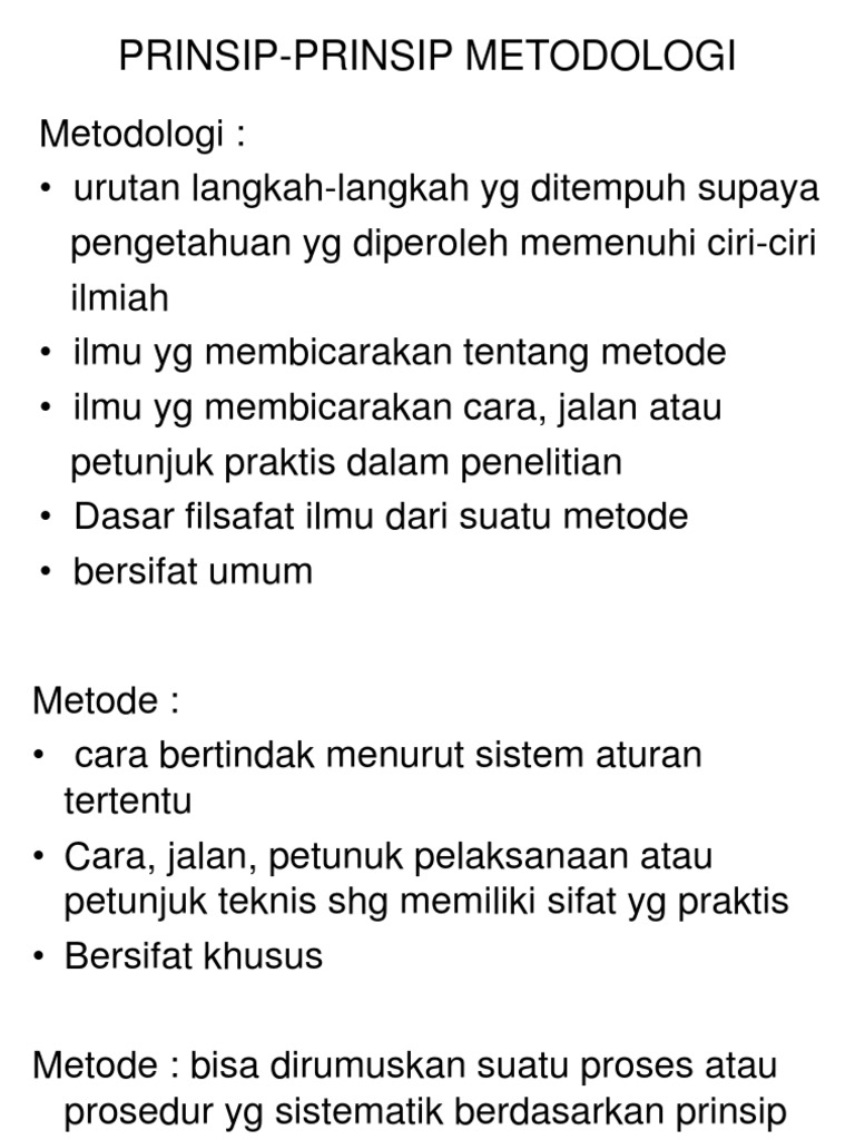 PRINCIPLES OF METHODOLOGY | PDF