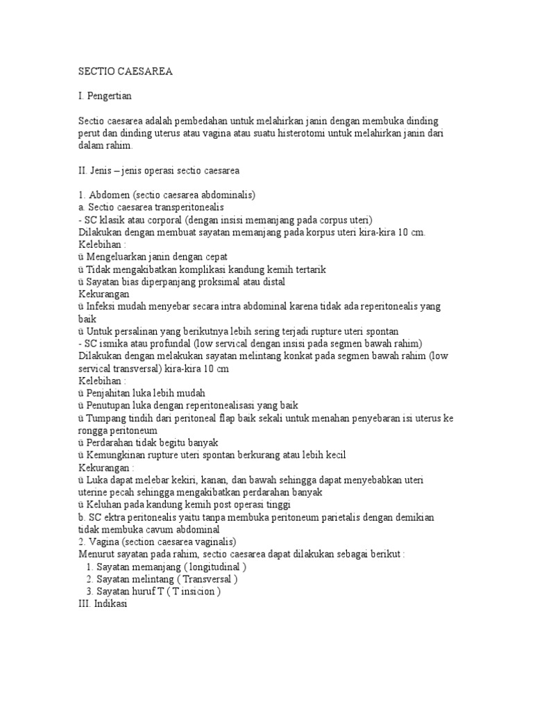 Askep Sectio Caesarea | PDF | Sains & Matematika