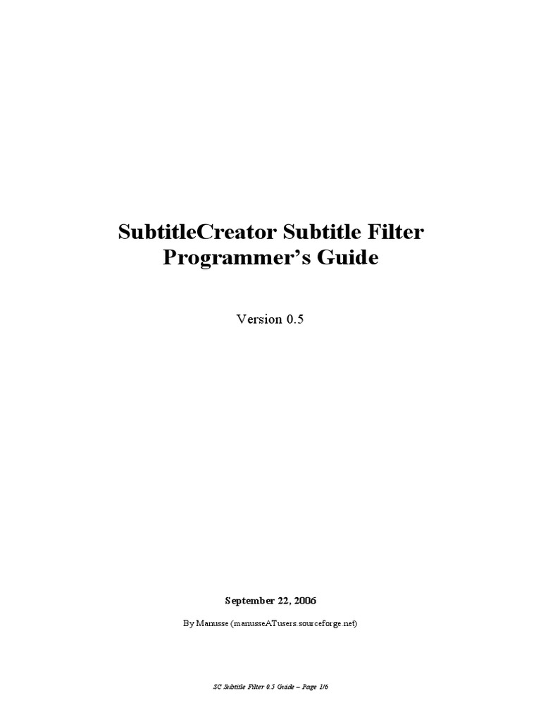 DirectShow Subtitle Filter Guide | PDF | Filename | Pointer (Computer Programming)