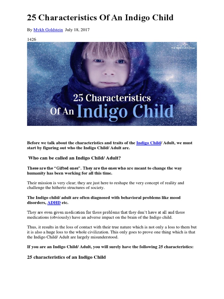 25 Characteristics of An Indigo Child | PDF | Intuition | Empathy