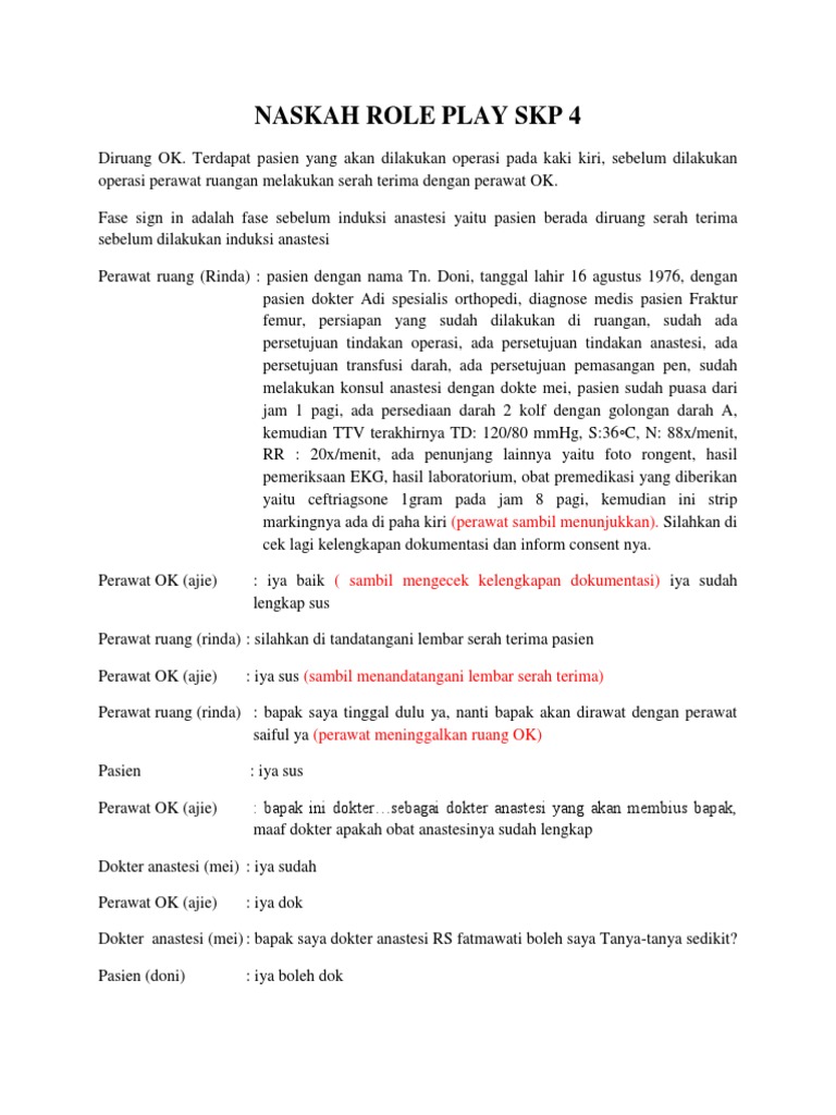 Naskah Role Play SKP 4 | PDF