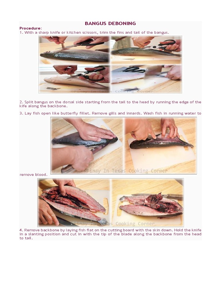 Bangus Deboning Procedures | PDF