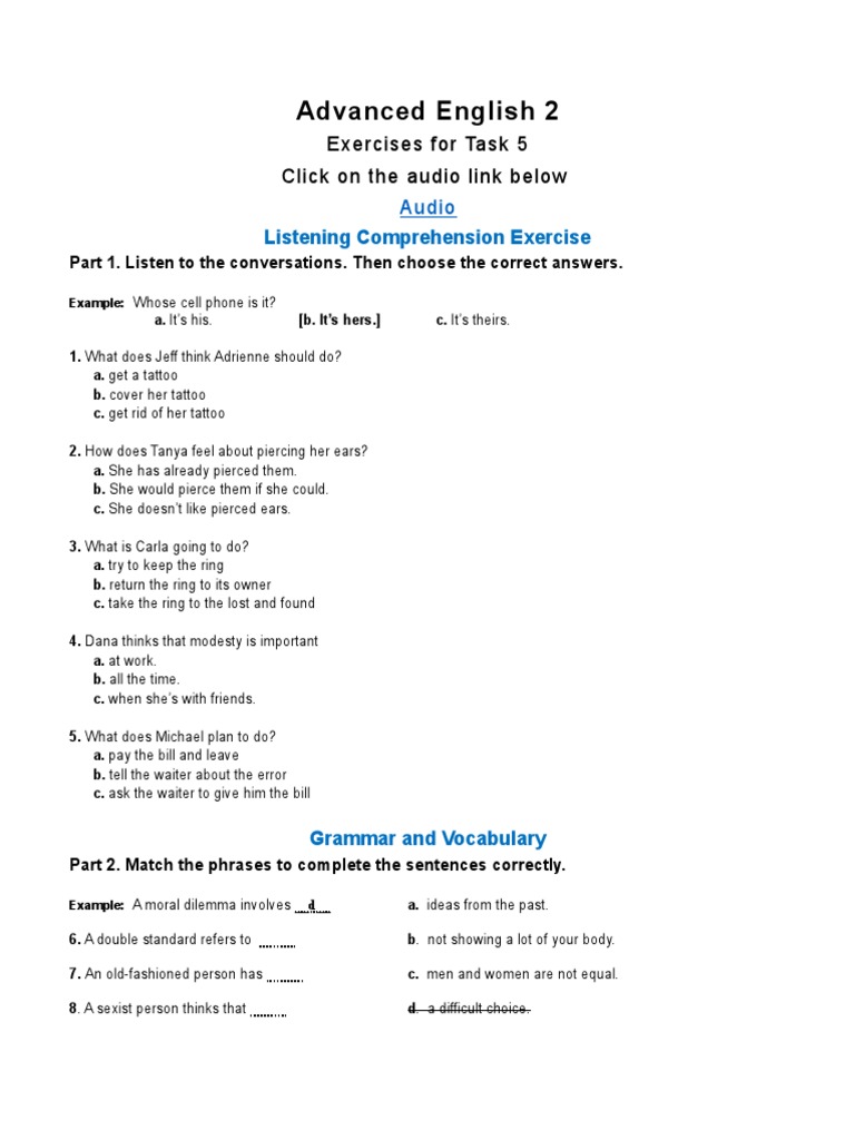 Exercises For Task | PDF | Truth