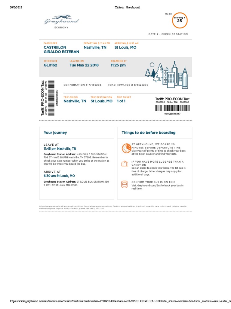 Tickets - Greyhound | PDF | Public Transport | Transport