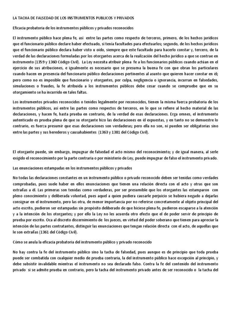 Tacha de Documentos Concecpto | PDF | Procedimiento Civil | Derecho penal