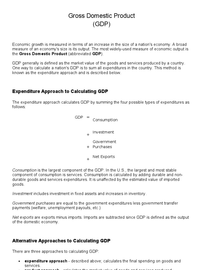 Understanding GDP: Calculation Methods | PDF | Gross Domestic Product ...