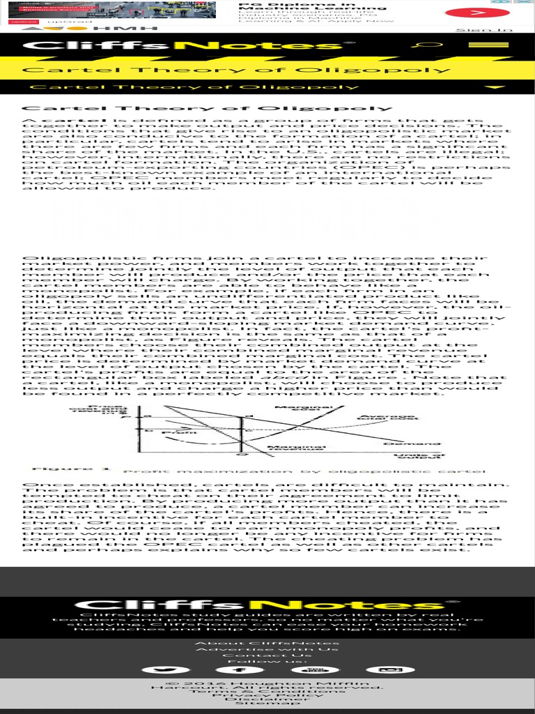 Cartel Theory of Oligopoly | PDF | Cartel | Oligopoly
