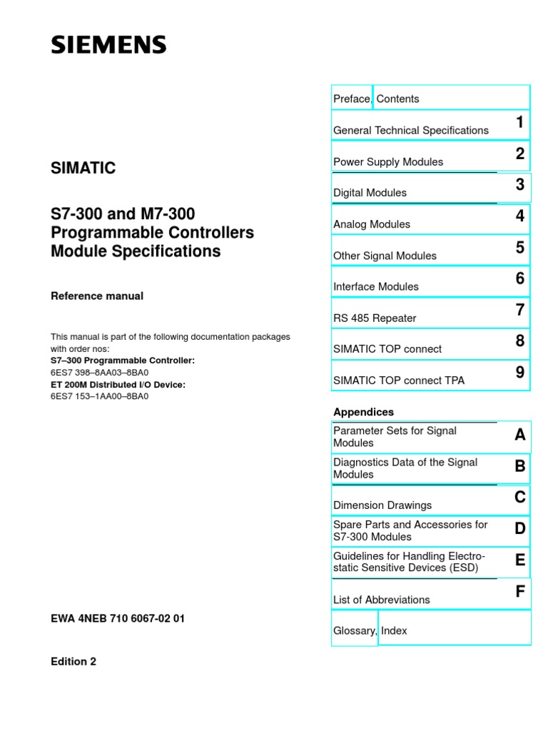 S7-300 and M7-300 Module Specifications | PDF | Electrical Connector ...