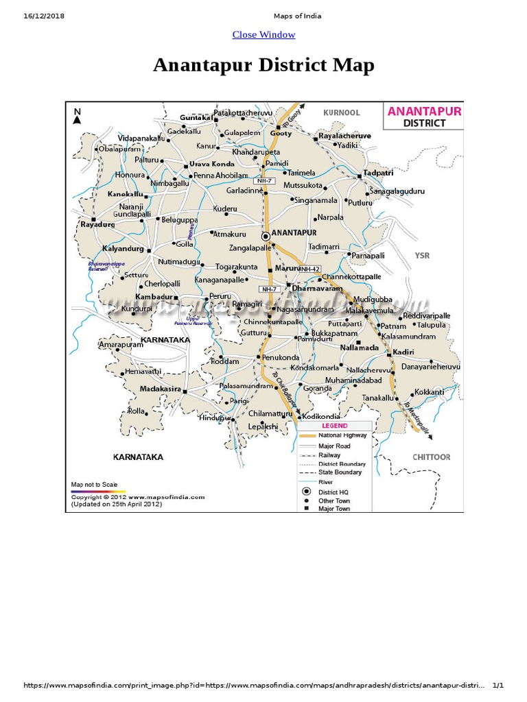 Anantapur District Map Overview | PDF