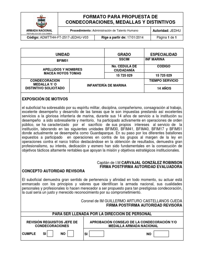 Propuesta Medalla C3 Sierra | PDF | Cuerpo de Marines de los Estados ...