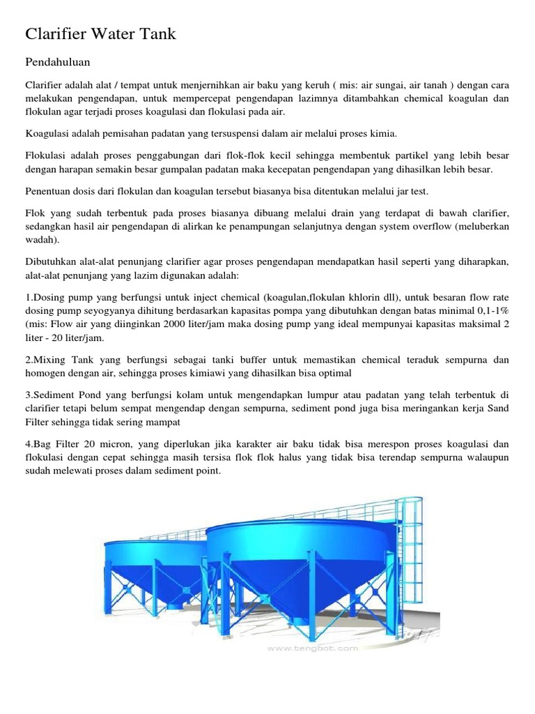 Clarifier Water Tank | PDF