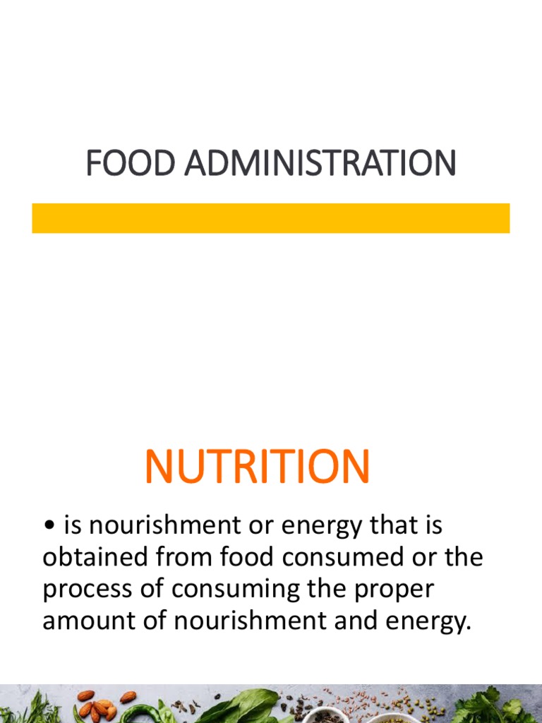 Food Administration | PDF | Nutrition | Diet & Nutrition
