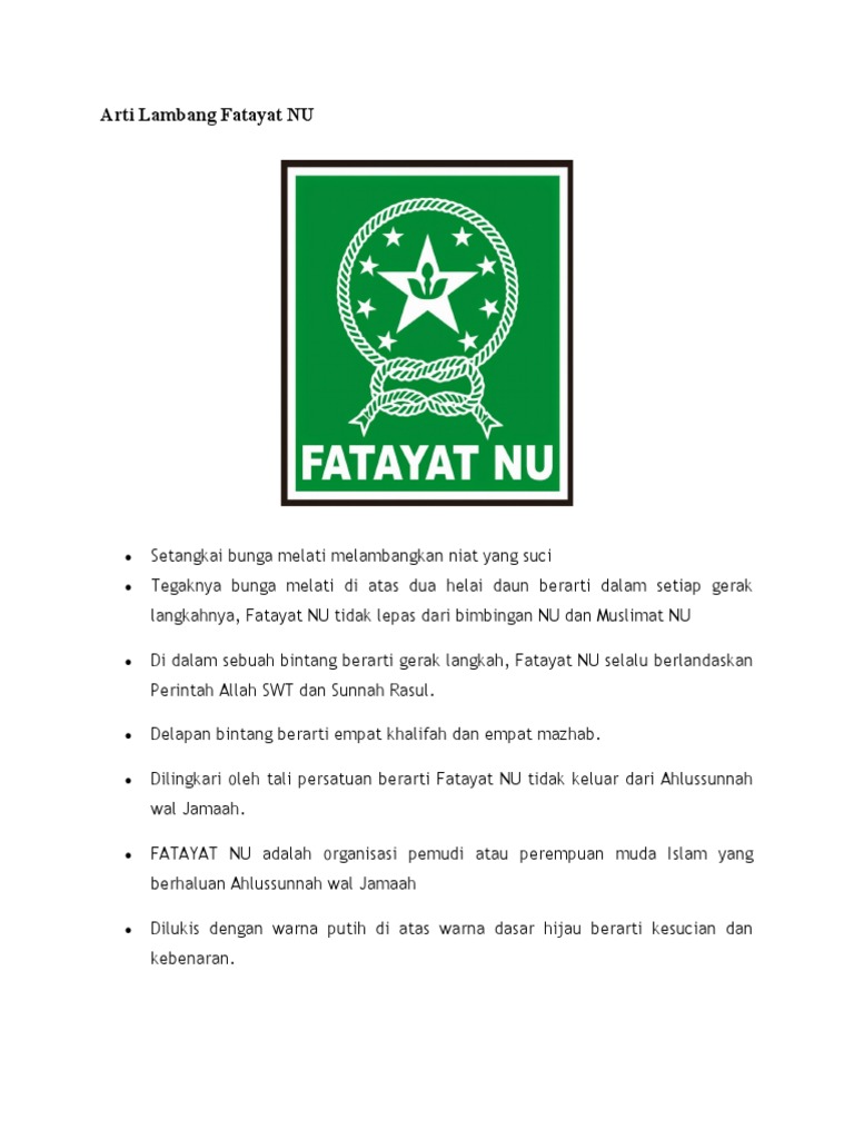 Arti Lambang Fatayat NU dan Simbolismenya | PDF | Agama & Spiritualitas
