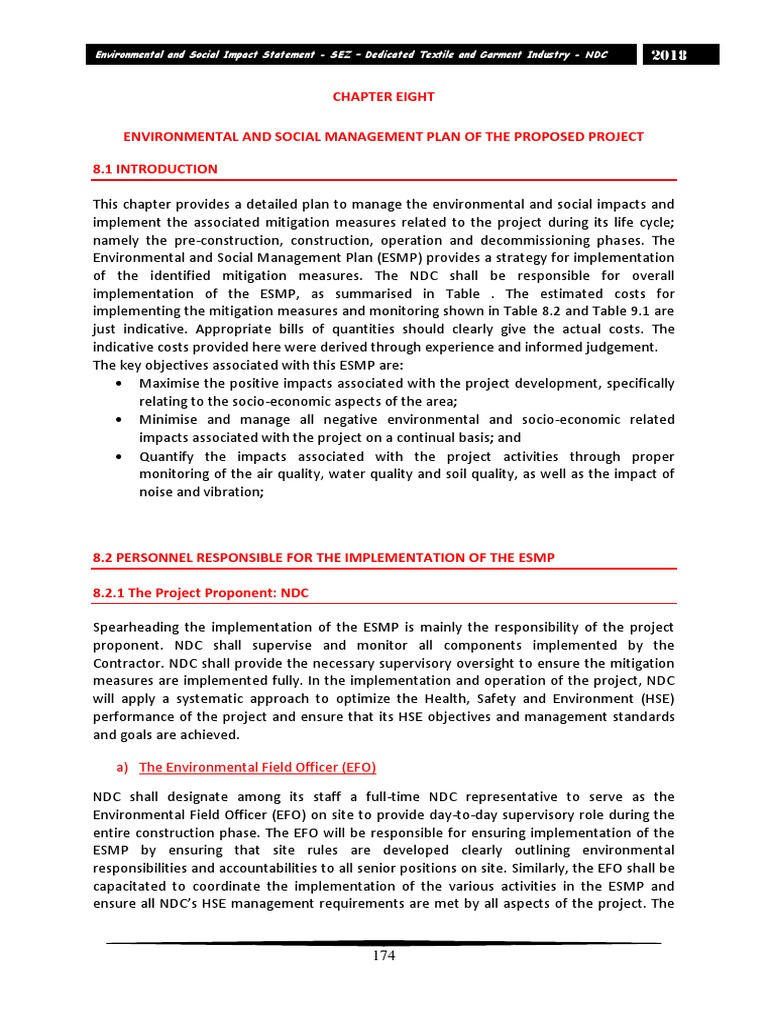 ESMP | PDF | Environmental Monitoring | Occupational Safety And Health