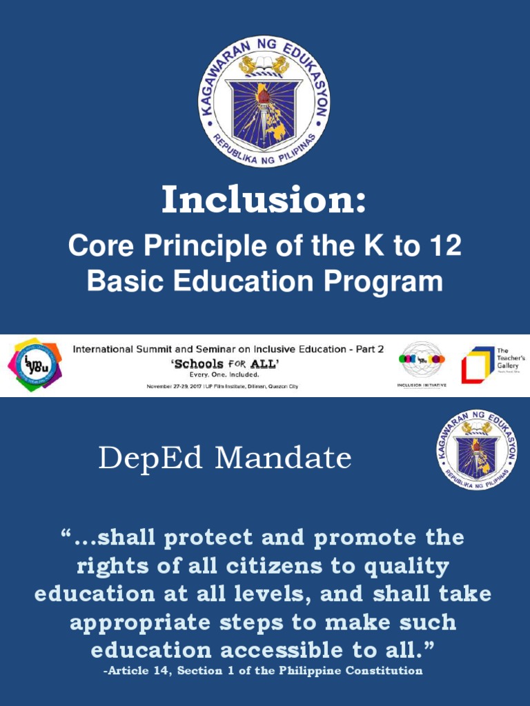 DepEd Inclusive Education Policy Framework DR Lorna Dino PDF | PDF ...