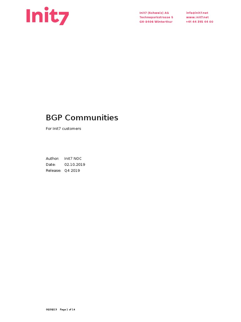 BGP Communities | PDF | I Pv6 | Internet Protocols