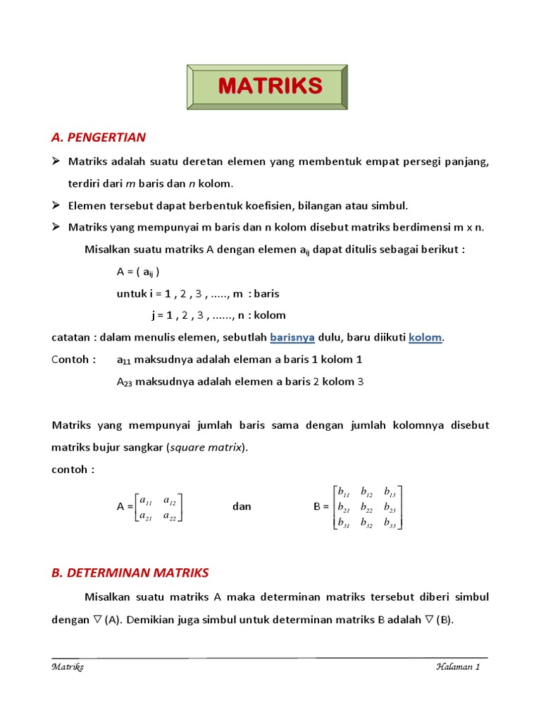 Soal dan Contoh Matriks 3x2 | PDF | Metode & Bahan Ajar