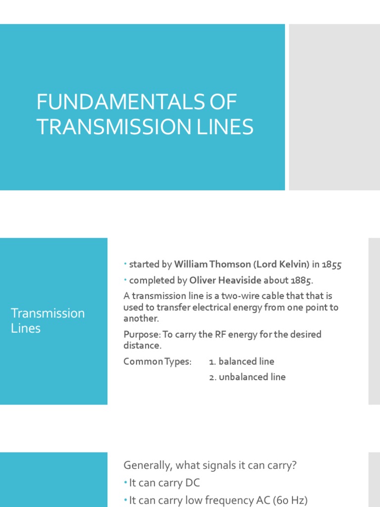 01 Fundamentals of Transimission Lines | PDF | Coaxial Cable ...