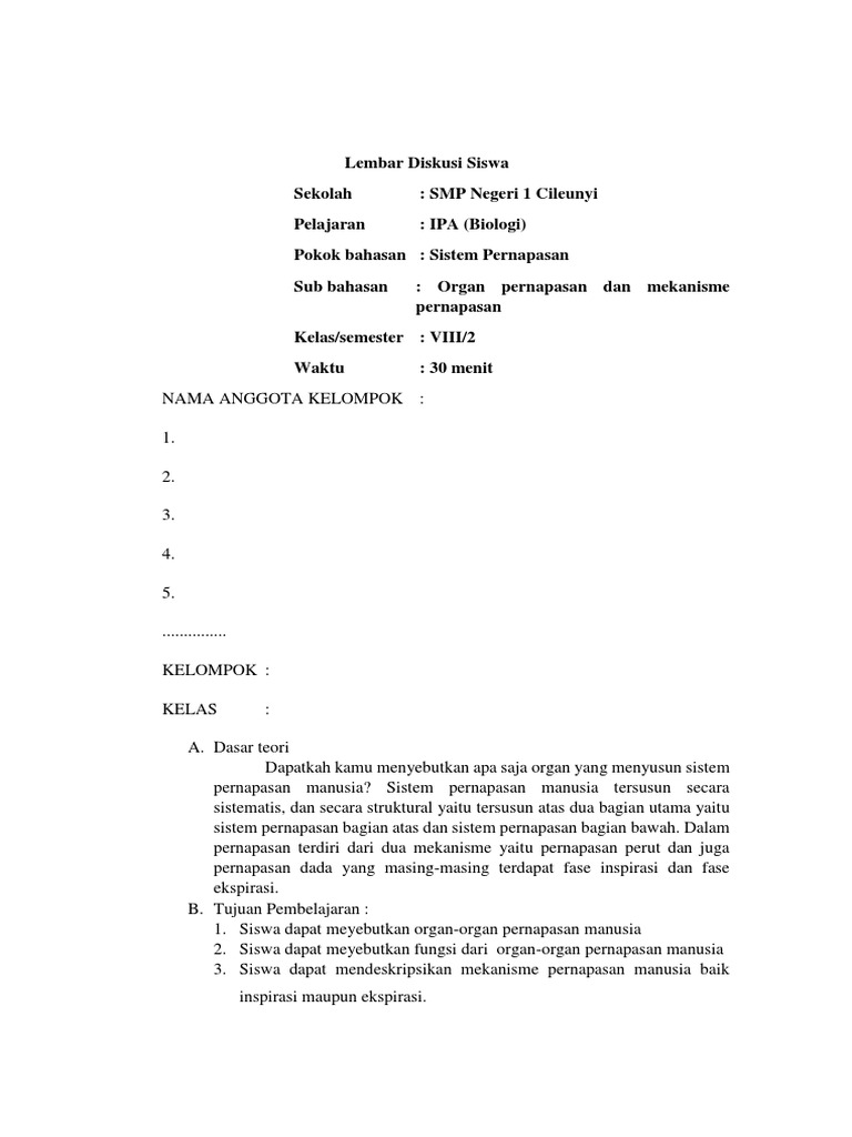 Lembar Diskusi Siswa Pdf 