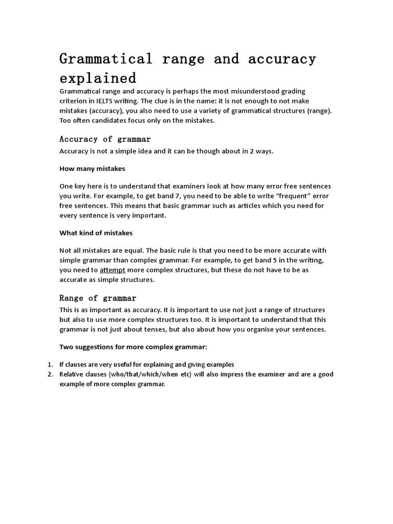 Ammatical Range and Accuracy Explained | PDF