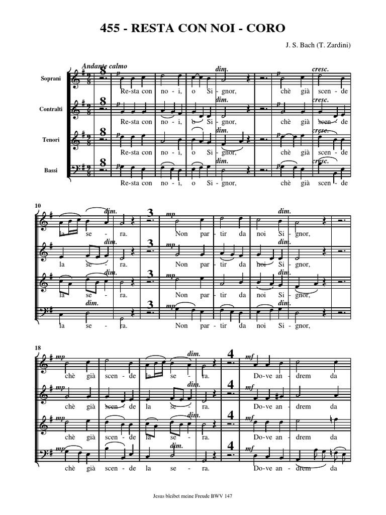 6 - 455 - Resta Con Noi Jesudec - Coro PDF | PDF