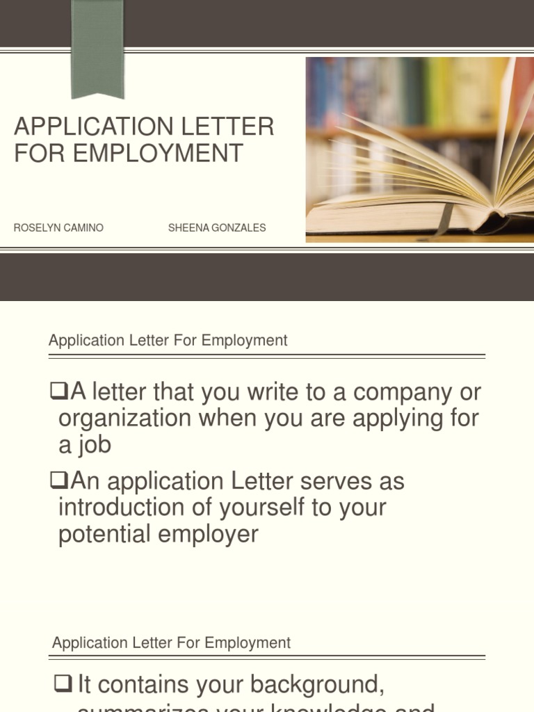 Application Letter For Employment | PDF | Employment | Accounting