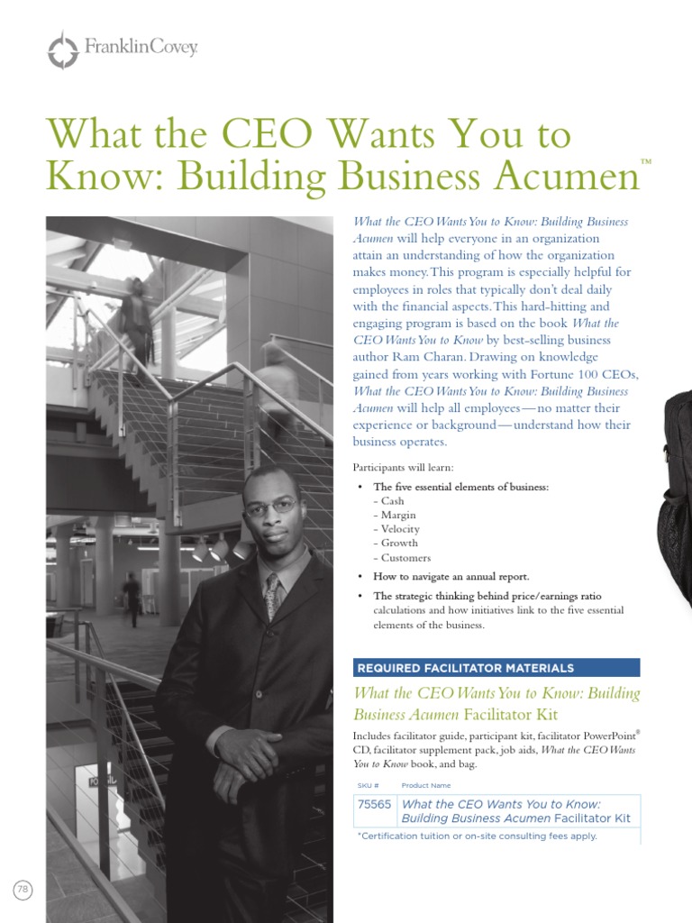 What The CEO Wants You To Know | PDF | Facilitator | Behavior Modification