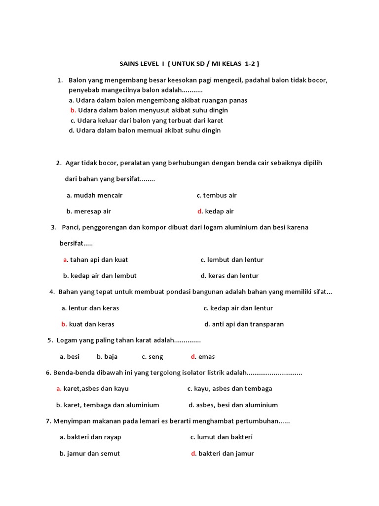 Sains Level 1 C | PDF