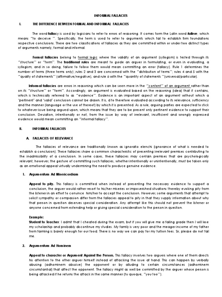 Fallacies | PDF | Fallacy | Argument