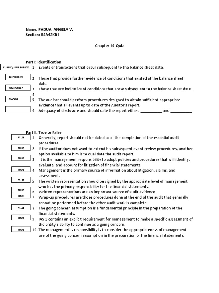 Chapter 10 Government Accounting Quiz | PDF | Going Concern ...