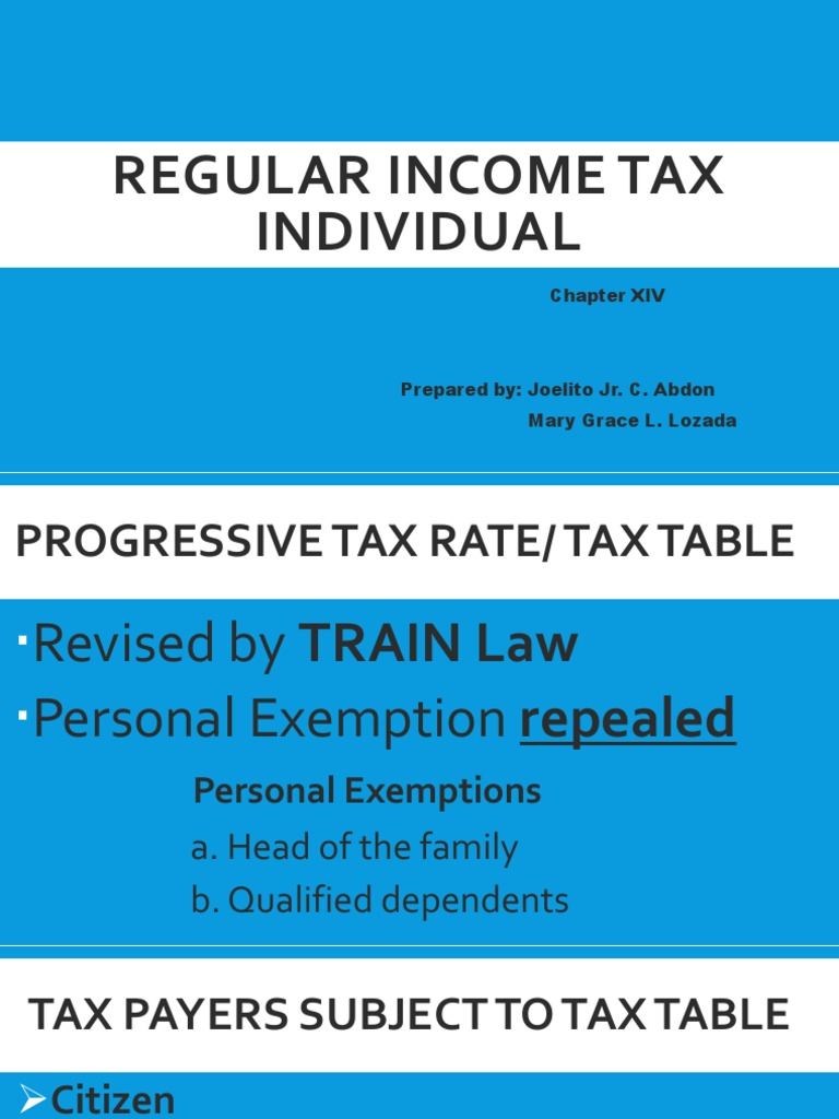 CHAPTER 14 Regular Income Tax Individual | PDF | Trust Law | Income Tax