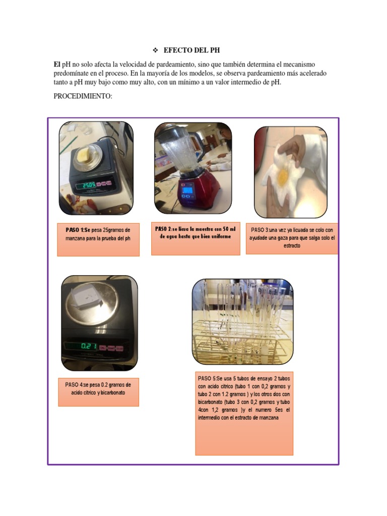 Efecto Del PH | PDF | Ph | Ciencias fisicas