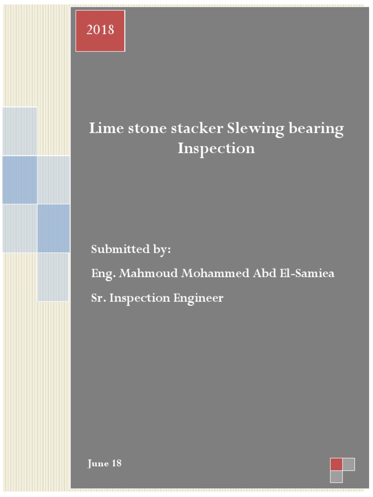 Slewing Bearing Inspection PDF | PDF | Bearing (Mechanical) | Screw
