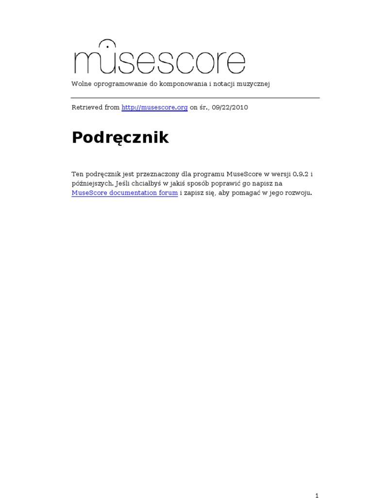 MuseScore Podręcznik | PDF
