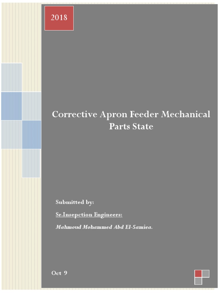 Apron Feeder Drive Gear Inspection | PDF | Gear | Machines
