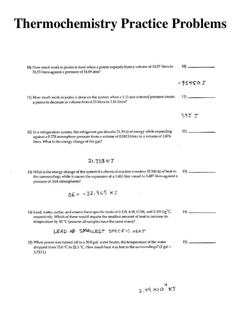 Thermochem Solved Practice Problems PDF | PDF | Heat Capacity | Heat