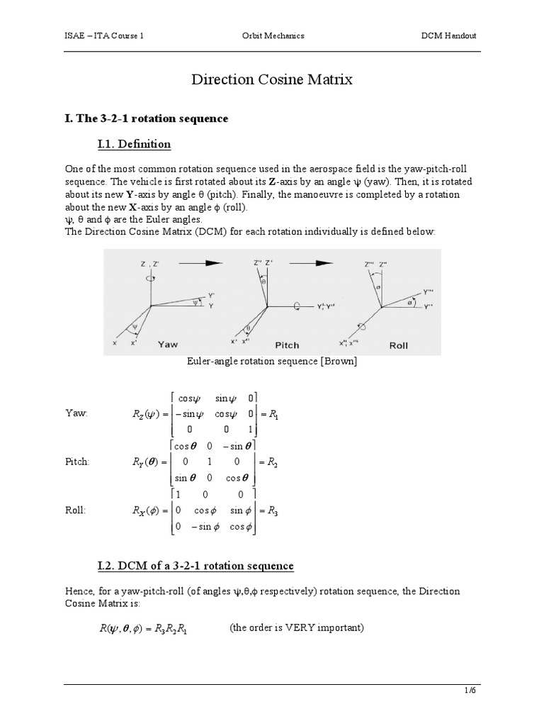 Directional Cosine Matrices | PDF | Trigonometric Functions | Rotation