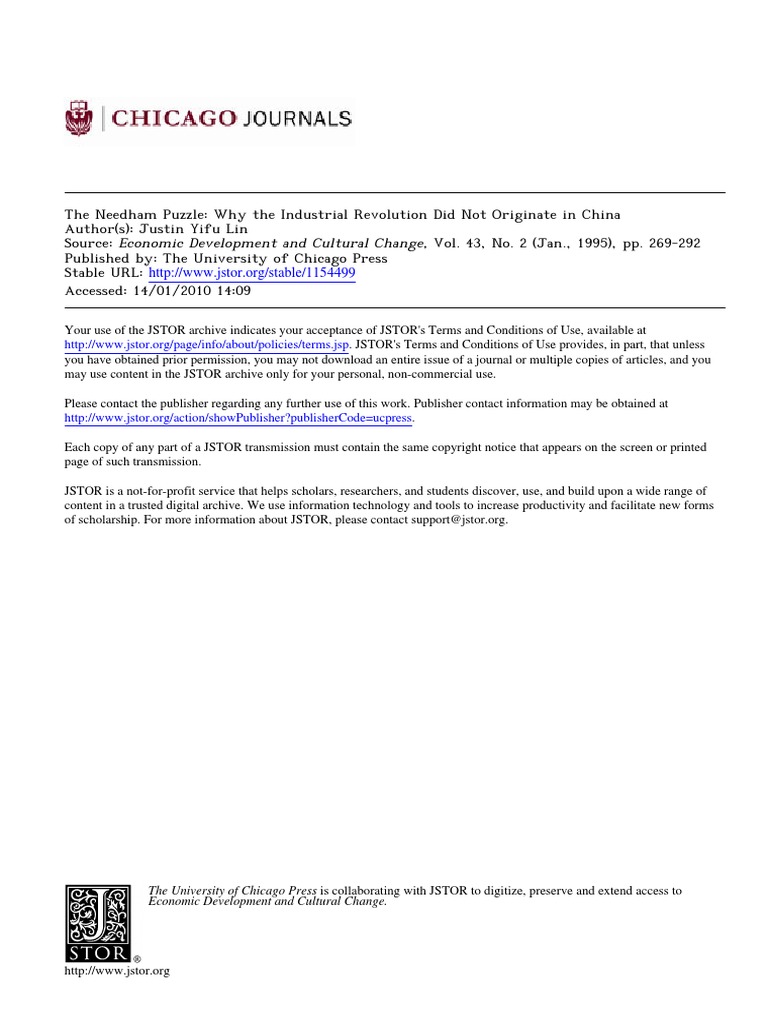 The Needham Question PDF | PDF | Science | Invention