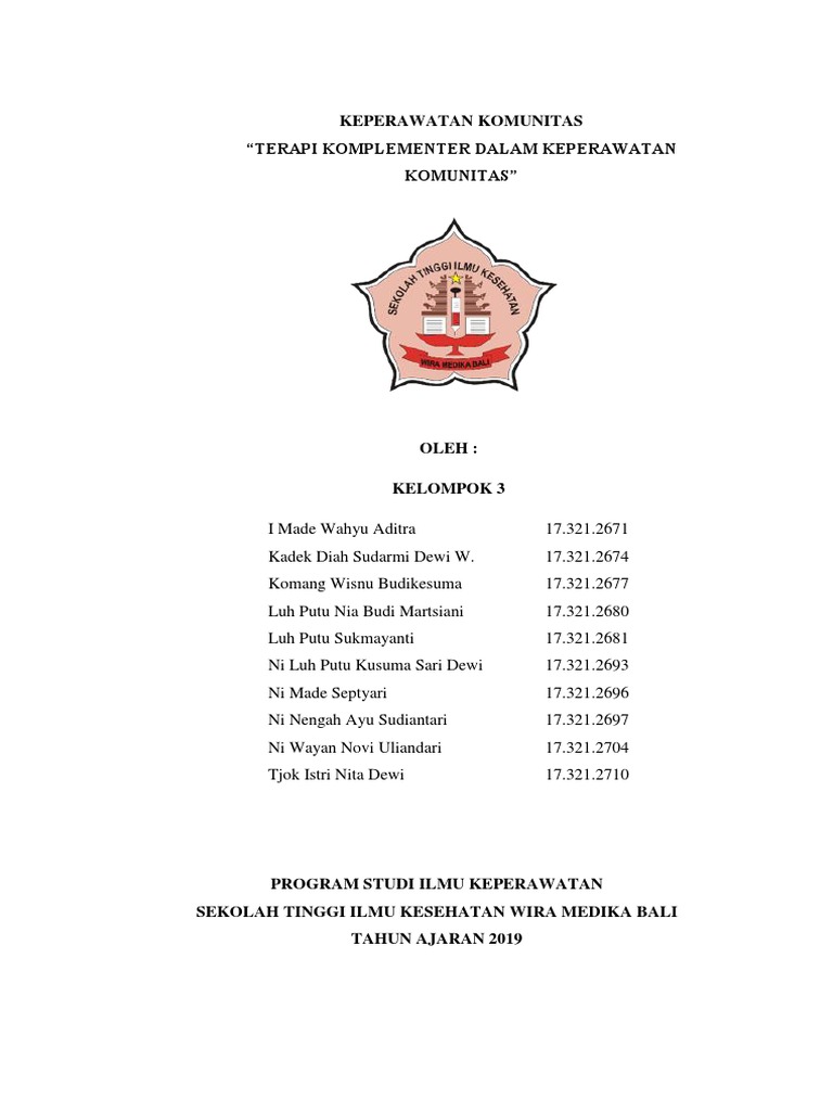 Makalah Terapi Komplementer Komunitas | PDF | Pengembangan Diri | Kesehatan Holistik